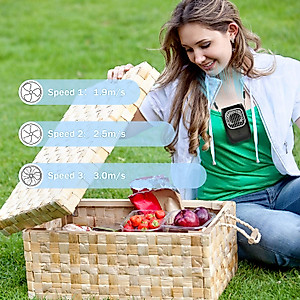 Aluan Hanging Neck Fan Portable Rechargeable Lash Fan, Mini Personal Necklace Fan with Adjustable Lanyard and Bracket, Battery Operated Hands Free Wearable Fan for Eyelash Dryer Indoor Outdoor Travel