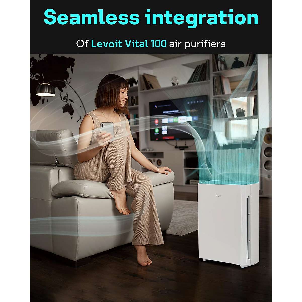 True HEPA Filter for Levoit Vital 100 Air Purifier, Vital 100-RF Replacement Filter, 2 Pack