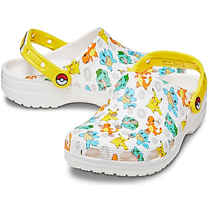 Crocs Unisex Classic Pikachu Clogs, Pokemon Shoes, White/Multi, Numeric_6 US Men
