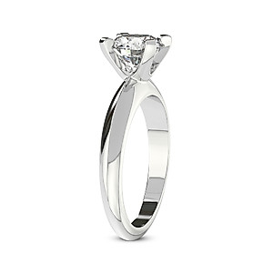 1 Carat | IGI Certified Round shape Lab Grown Diamond Engagement Ring For Women | 14K Or 18K in White, Yellow Or Rose Gold | Eloise Solitaire Knife Edge Diamond Ring |FG-VS1-VS2 Quality Friendly Diamonds Engagement Ring