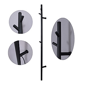 Electric Towel Warmer, Heated Towel Rack with 3 Hooks 304 Stainless Steel LED Switch Electric Drying Rack Wall Mounted Bath Towel Heater, Clothes Airer Dryer for Bathroom, 1525×65mm,Black,Hard Wired