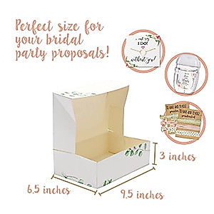 Pop Fizz Designs Flower Girl Proposal Box Set {2 Pack} I Will You Be My Flower Girl? | Flower Girl Box for Flower Girl Gifts | Eucalyptus Style with Rose Gold Foil