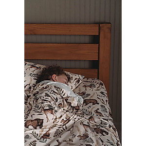 Pobi Baby - Premium Twin Fitted Sheet, Flat Sheet with Pillow case - Ultra-Soft Cotton Blend, Stylish Woodland Pattern, Deep Pockets - Twins Sheets - 3 PC (Wildlife Animal)