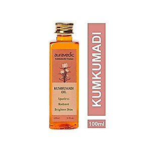 Auravedic Kumkumadi Oil Pure Saffron for Ultra Radiant Skin | 3.38 Fl Oz (100ml)