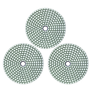 ComeFloor 4 Inch Wet/Dry 3 Step Diamond Polishing Pads for Granite Marble Concrete Stone, Step 1-3 Hook and Loop Backing