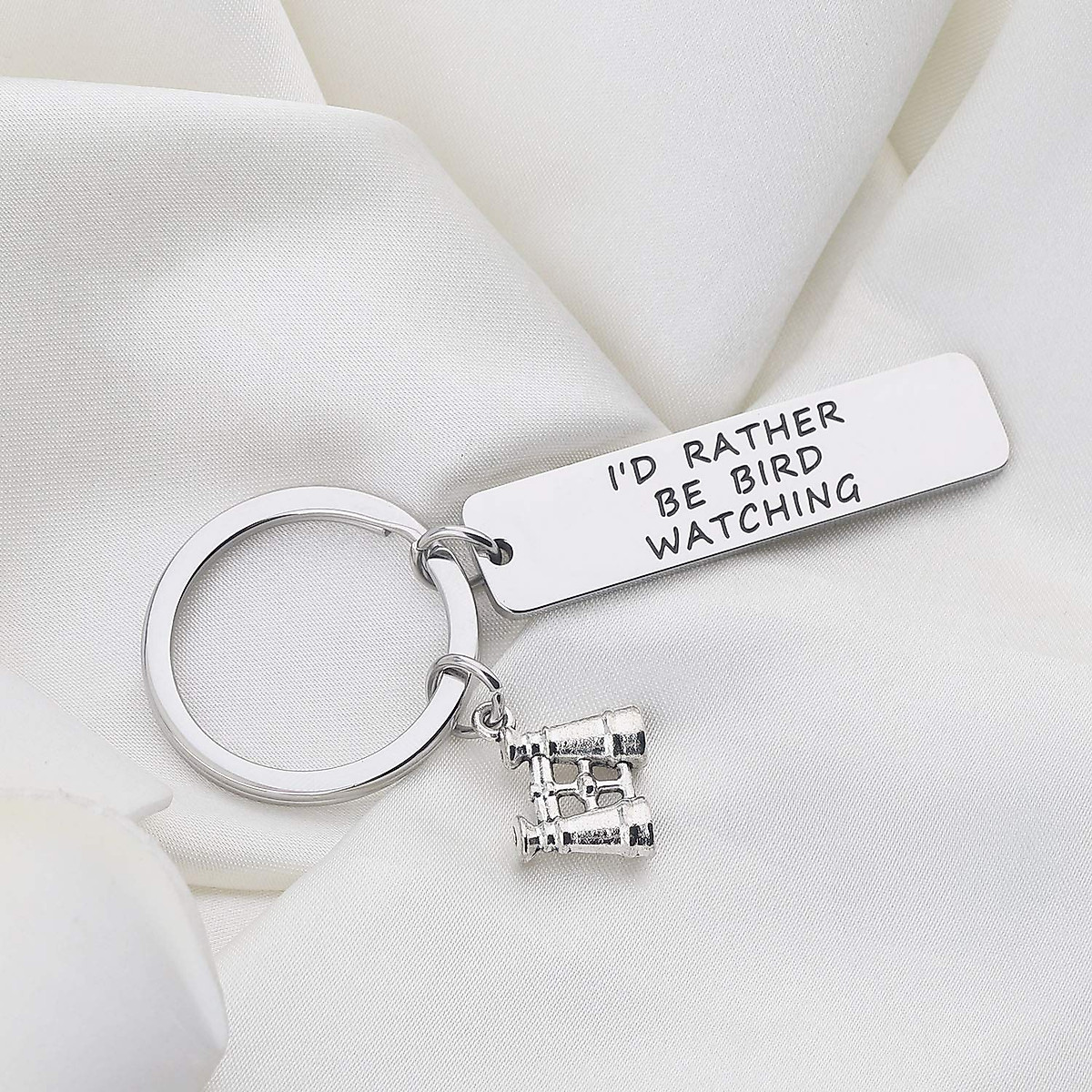 bobauna I'd Rather Be Bird Watching Keychain With Binoculars Charm Ornithology Gift For Ornithologist Bird Watcher (bird watching keychain)