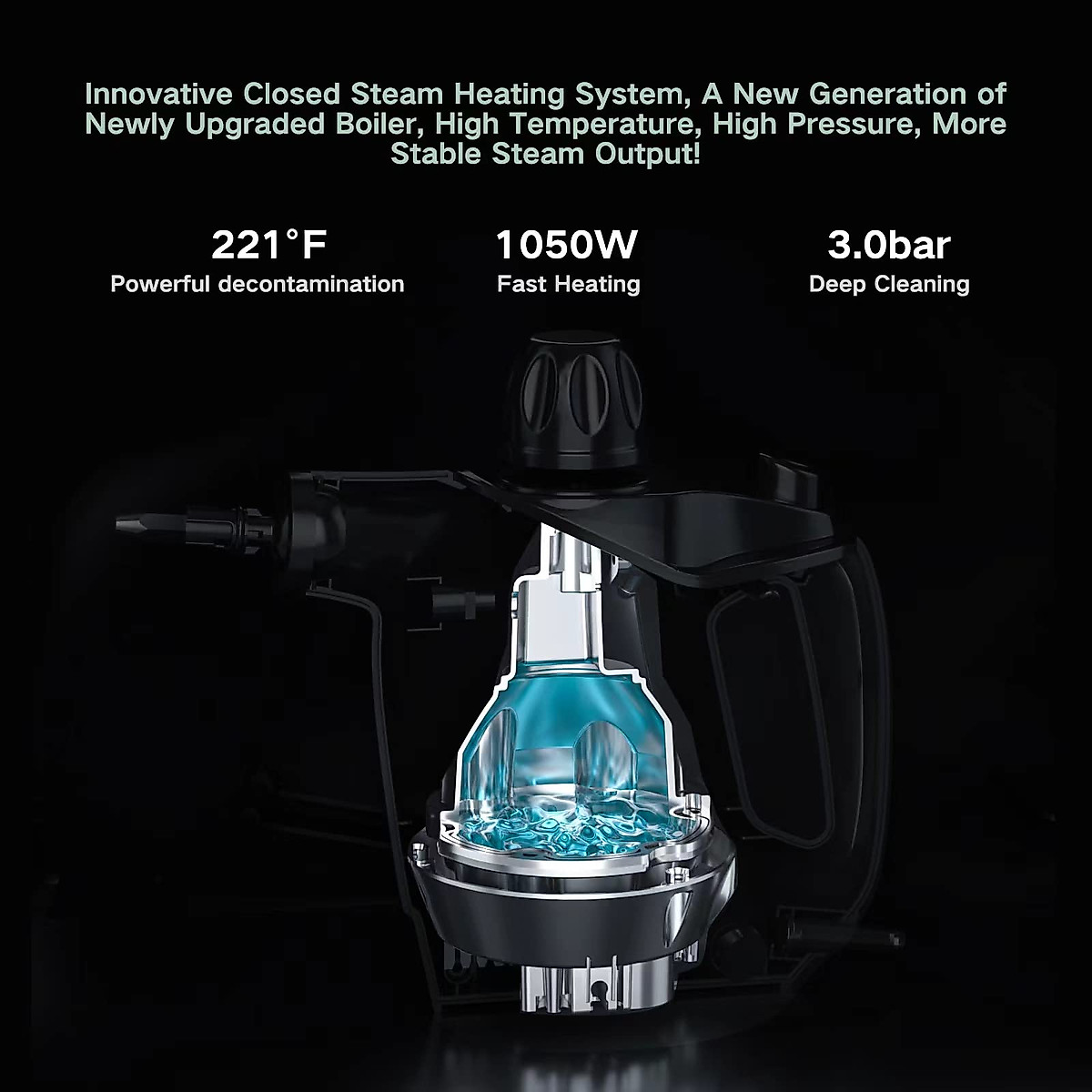 Handheld Steam Cleaner, Upholstery Steamer for Cleaning, 10 in 1 Portable High Pressure Steam Cleaner, Pressurized Steam Cleaner for Home Use, Furniture, Car, Sofa, Bathroom, Grill, Tile, Surface