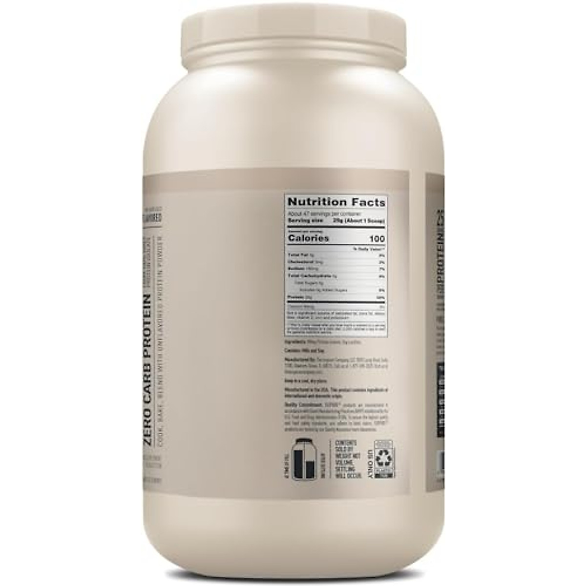 Isopure Unflavored Protein, 25g Whey Isolate, Zero Carb & Keto Friendly, 47 Servings, 3 Pounds (Packaging May Vary)