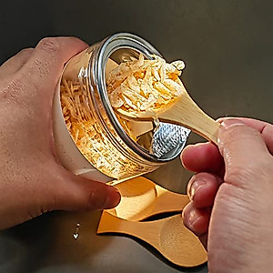 HYMAOME 4pcs Wooden Tea Spoons Little Salt Scoop Small Natural Wood Spice Jars Spoon for Scooping Jam/Ice Cream/Honey/Coffee/Sugar/Butter