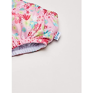 i Play. by Green Sprouts Baby Pull-up Swim Diaper, Light Pink Dragonfly Floral, 12mo