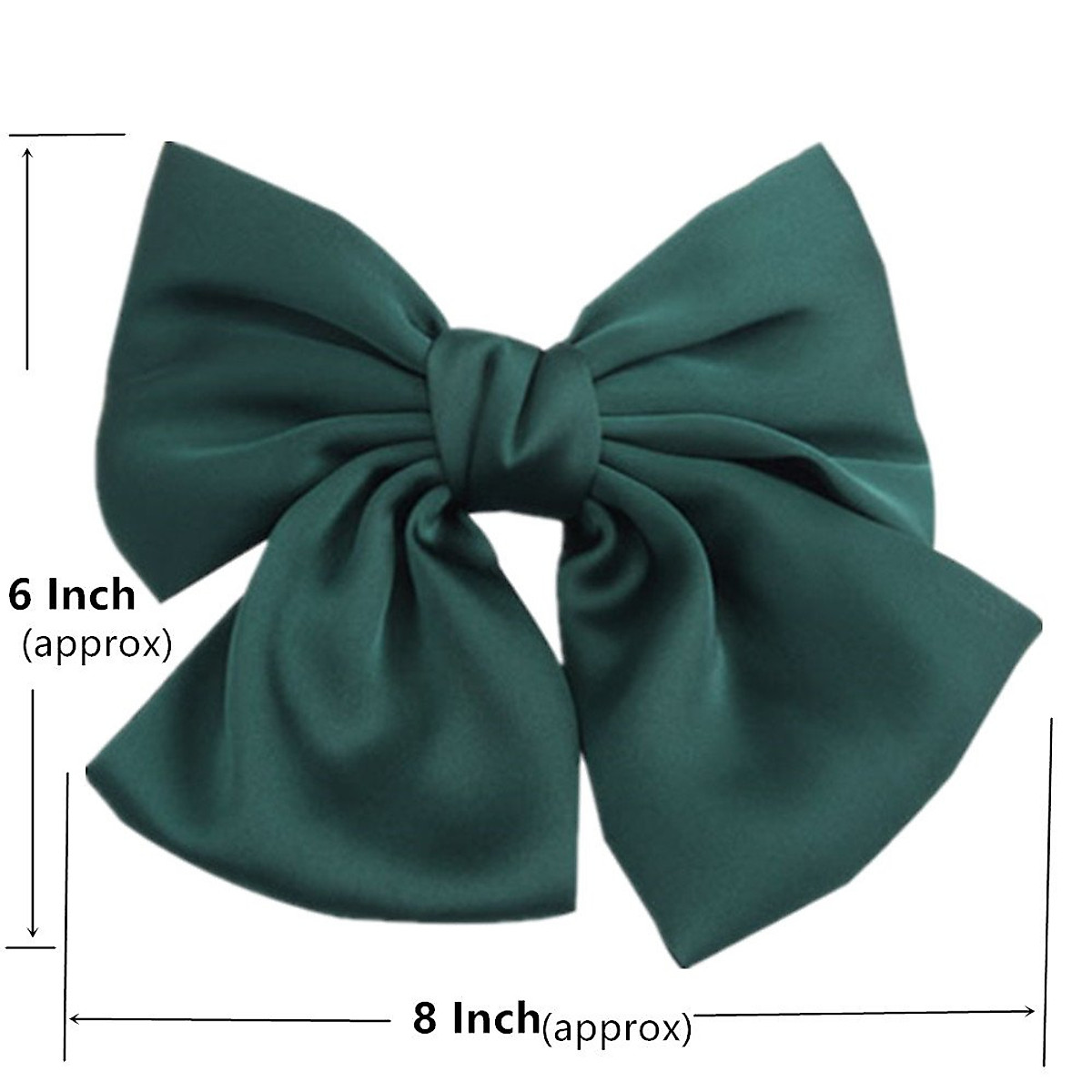 PIDOUDOU Set of 6 Big Satin Solid 8 Inch Bow Hair Clips Women Barrettes