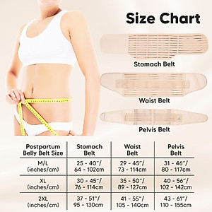3 in 1 Postpartum Belly Support Recovery Wrap - Postpartum Belly Band, After Birth Brace, Slimming Girdles, Body Shaper Waist Shapewear, Post Surgery Pregnancy Belly Support Band (Classic Ivory, M/L)