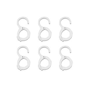 6 Pcs Multi-Function Clip Hanging Hooks, White