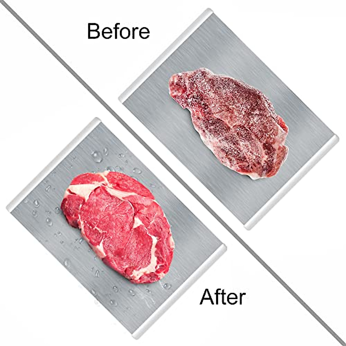 starchain Kitchen Frozen Meat Defrost Tray - Thermally Conductive Aluminum Defrost Plate - Large Defrost Defrost Tray for Frozen Fish, Frozen Beef, Frozen Chicken