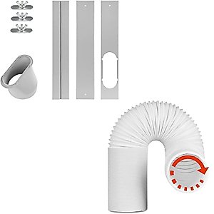 TURBRO 5 Inch Portable Air Conditioner Universal Exhaust Hose Clockwise Thread with Window Vent Kit
