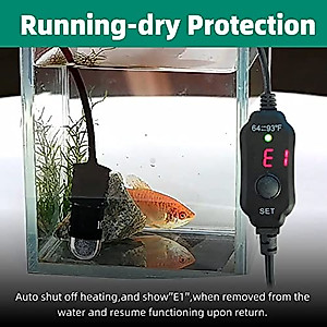 USB Adjustable 10W Mini Aquarium Heater Submersible Fish Tank Heater,Small Fish Tank Heater with LED Digital Display Thermostat, Betta Heater Turtle Heater for 1-2 Gallon Tanks