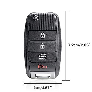 TOP-VIGOR 46 Chip Car Key Fob 4 Buttons, OSLOKA-910T Keyless Entry Remote Car Key Fob Replacement 433MHz Compatible with Kia Sorento 2015-2020 95430-C5101