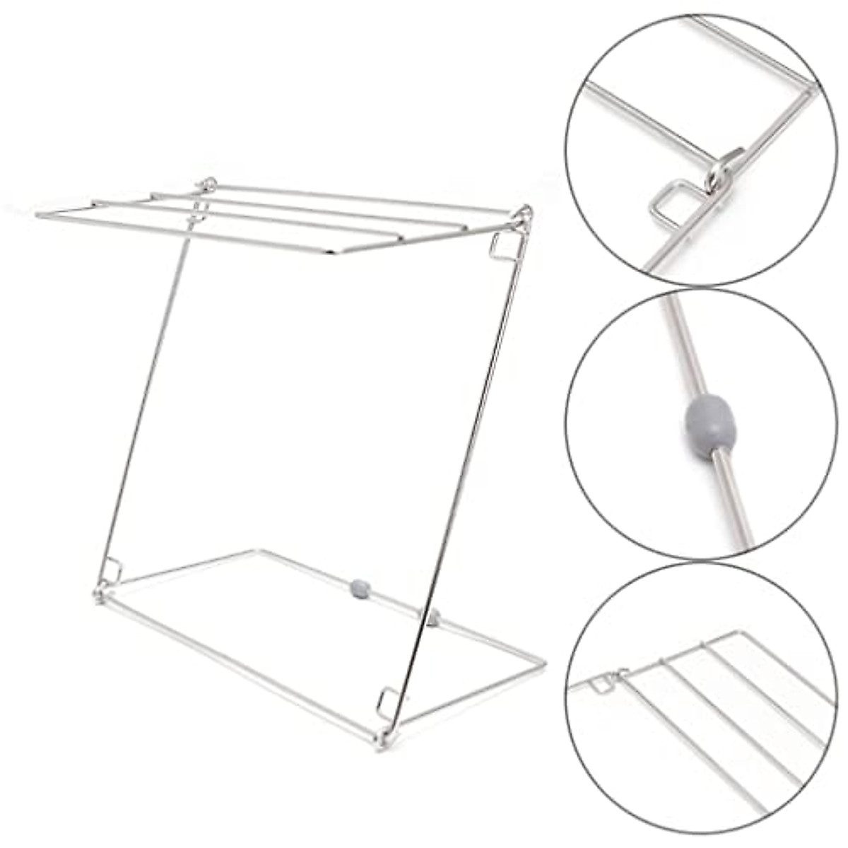 SLSFJLKJ Desktop Stainless Steel Folding Towel Drying Rack Bathroom Kitchen Organizer Stand Laundry Shelf Drain Holder