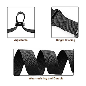 MAGARROW 10' 13' 16 feet Long 1" Strap Buckle Packing Straps Adjustable 1-Inch Belt (1" Wide - 16ft Long, Black (4-Pack))