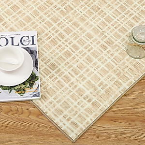 COZYLOOM Area Rug 2x6 Modern Runner Rug Abstract Entryway Runners Indoor Low Pile Lines Printed Hallway Runners Aesthetic Minimalist Bedroom Bedside Runner Rug Non-Slip Laundry Kitchen Runner Yellow