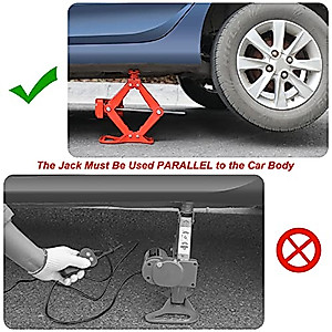 TYAYT Electric Car Jack Kit 3 Ton 12 Volt Automotive Jack, Electric Scissor Jack for Car Sedan and SUV, Portable Car Jack for Tire Change and Road Emergencies, Lifting Range 5.5 to 16.54 Inch (Red)