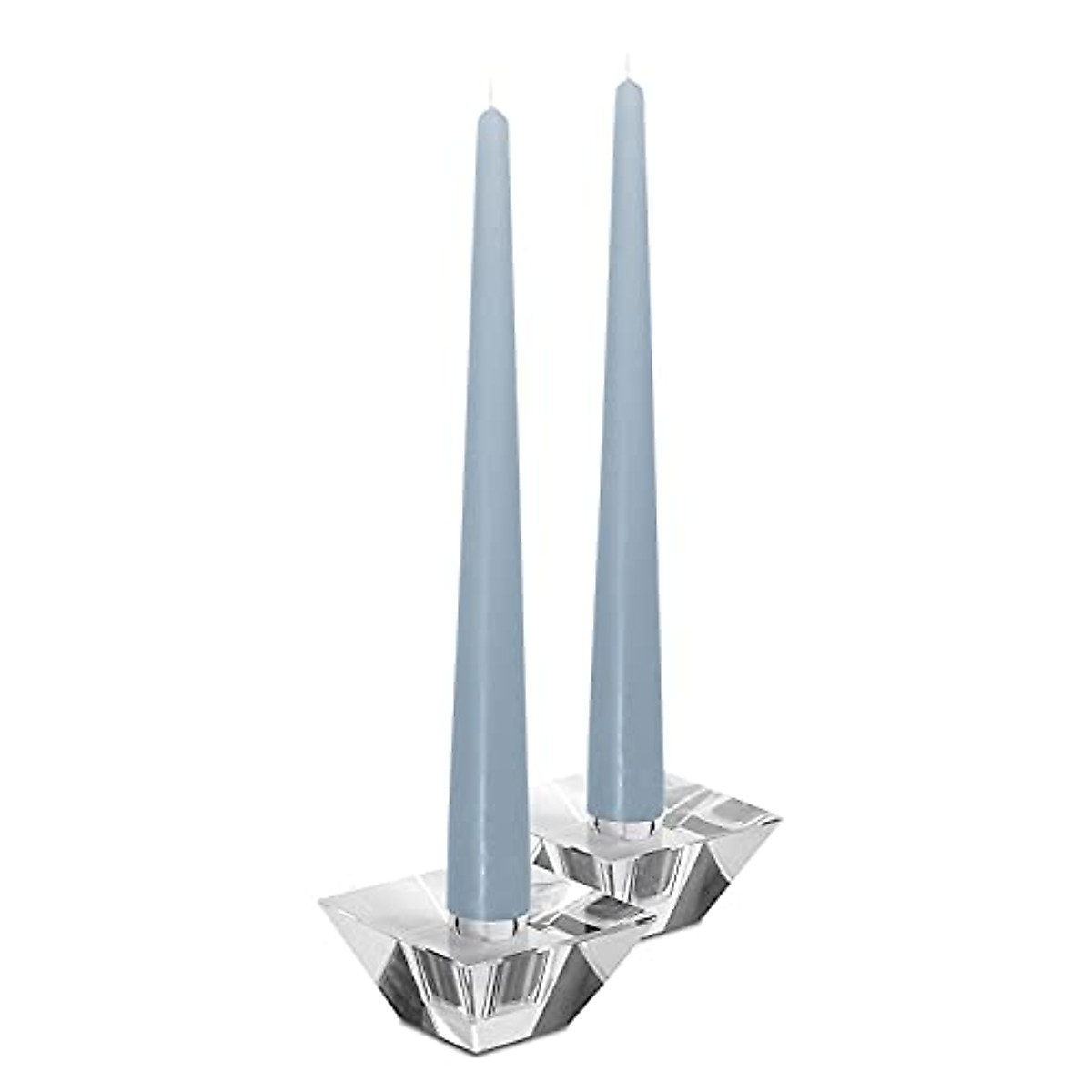 Hyoola Tall Taper Candles - 12 Inch Ice Blue Unscented Dripless Taper Candles - 10 Hour Burn Time - 12 Pack