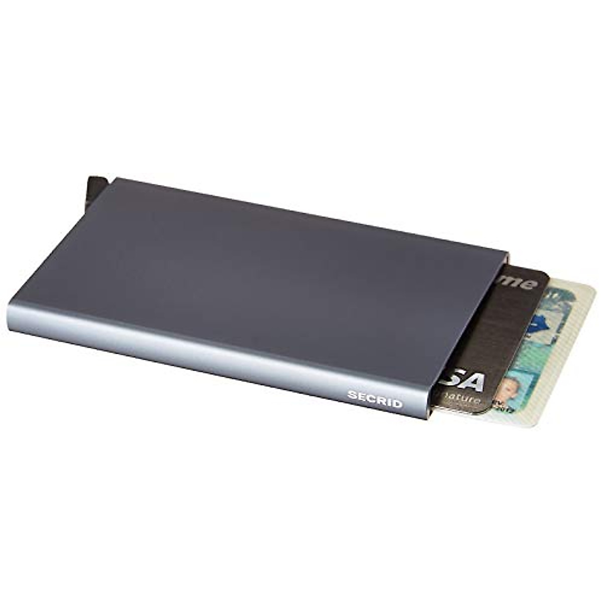 Secrid Reddot Award winning Card Protector in titanium color, Very Slim Credit Card Holder / wallet with RFID protection, with one click all 6 cards slide out gradually