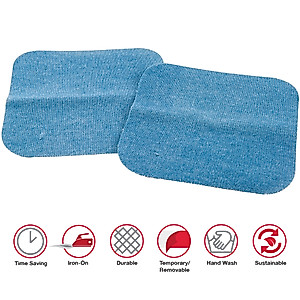 SINGER 00064 Faded Blue Denim Iron On Patches, 5-Inch X 5-Inch, 2-Count,