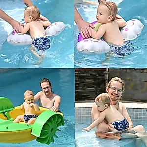 ALVABABY Swim Diapers 2pcs Baby & Toddler Snap One Size Reusable Adjustable Baby Boys' Swim Diapers for Swimming Lessons SW18-21