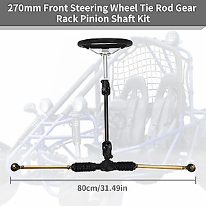 270mm Front Steering Wheel Tie Rod Gear Rack Pinion Shaft Kit Fit for ATV Go Kart Quad Trike
