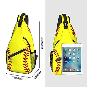 YOPIGOT Softball Print Sling Bag Chest Bag Softball Crossbody Bags For Mens Womens