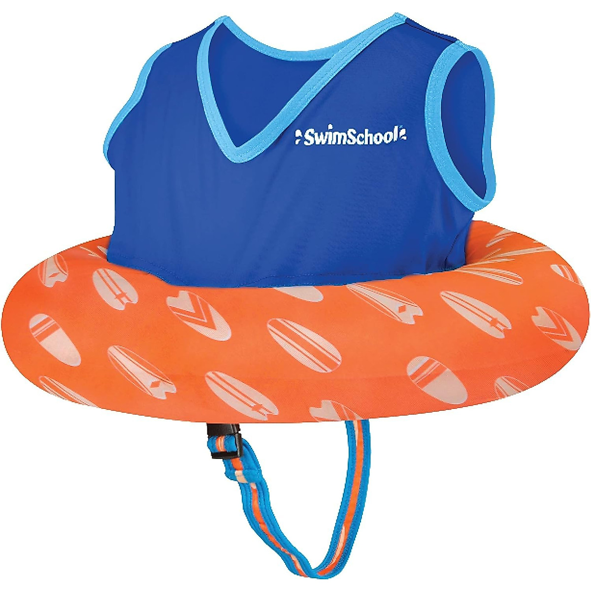 SwimSchool Deluxe Swim Trainer – Heavy Duty Toddler Swim Vest Floatie – Comfortable Sweater-Fit Design with Adjustable Safety Seat – Berry/Blue