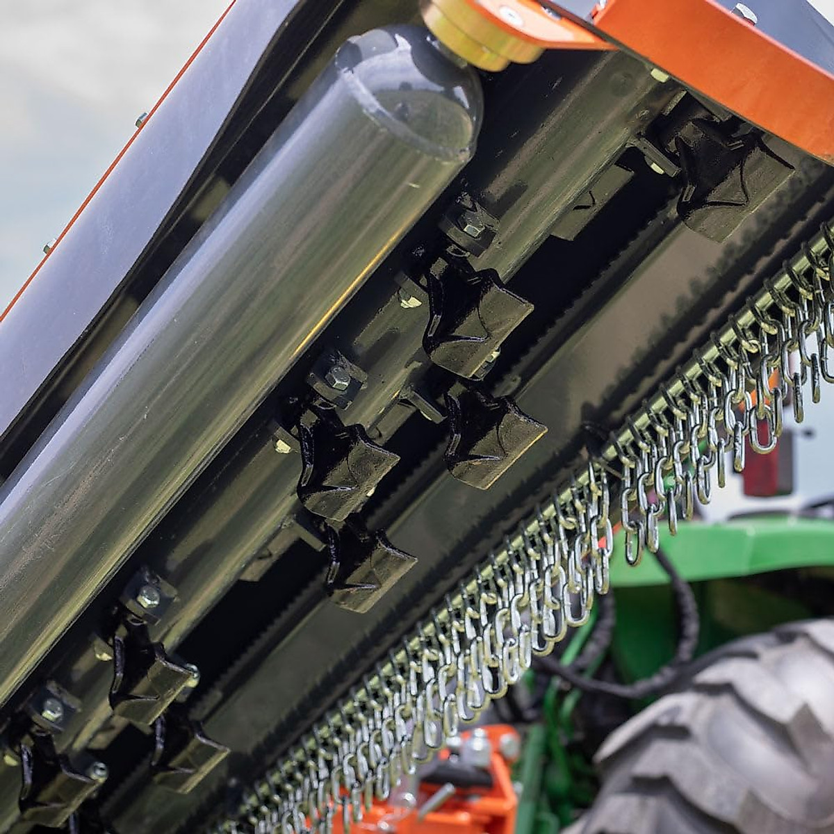 Titan Attachments 3 Point 65" Offset Flail Ditch Bank Mower for Cat 1 Tractors, 30-50HP, Hydraulic Offset and Tilt