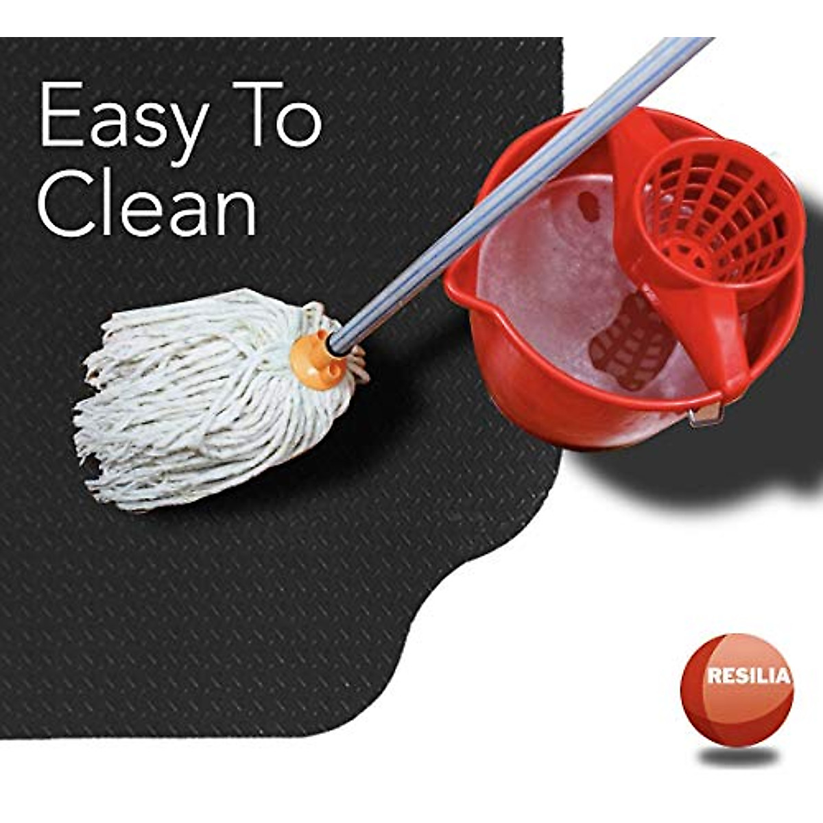 RESILIA - Large Under Grill Mat - Black Diamond Plate, 72 x 48 inches, 12-inch Splatter Protection Lip, for Outdoor Use