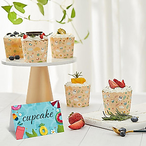 24 pcs Pool Party Place Cards and Name Cards for table setting, Summer Beach Themed food labels for party buffet for Baby Shower and Birthday Party Decorations (Pool)