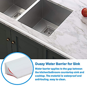Duzzy 39 Inch Water Barrier for Sink, Silicone Water-Blocking Self-Adhesive Splash Guard, Suitable for The Gap Between the Shower Kitchen Countertop Sink and Cooktop