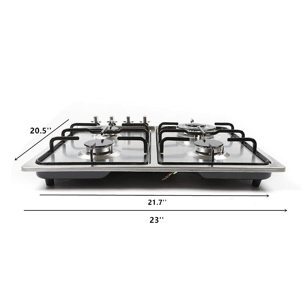 Gas Cooktop NG/LPG Gas Stove Cooktop Stove Burner Tempered Glass Cook Top Built in 4 Burners Gas Hob Grate Stovetop Cooker (4 Burners, 23'' x 20.5'')