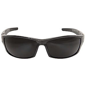 Edge SR116 Reclus Wrap-Around Safety Glasses, Anti-Scratch, Non-Slip, UV 400, Military Grade, ANSI/ISEA & MCEPS Compliant, 5.04" Wide, Black Frame/Smoke Lens