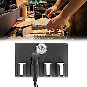 Hair Clipper Holder, Multi-Functional 4 Holes Wall Mount Hairdressing Tool Storage, Wall-Mounted Hair Cutter Brush Holder Stand
