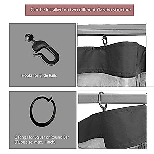 SunCula Replacement Gazebo Mosquito Netting Screen with Zipper for Patio Outdoor,Garden and Backyard (12'x12', Black, Only Netting)