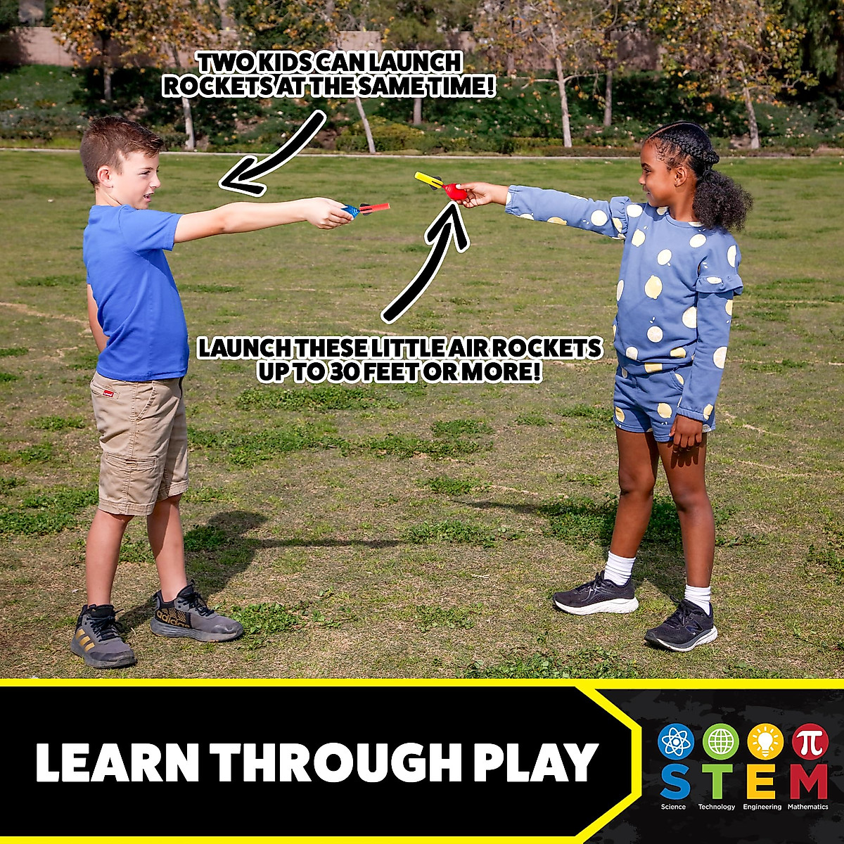 Stomp Rocket The Original Squeeze Rocket, 10 Rockets - Soft Foam Rocket Launcher STEM Gift for Boys & Girls - Ages 4 & Up - Fun Backyard & Outdoor Kids Toys Gifts for Boys & Girls