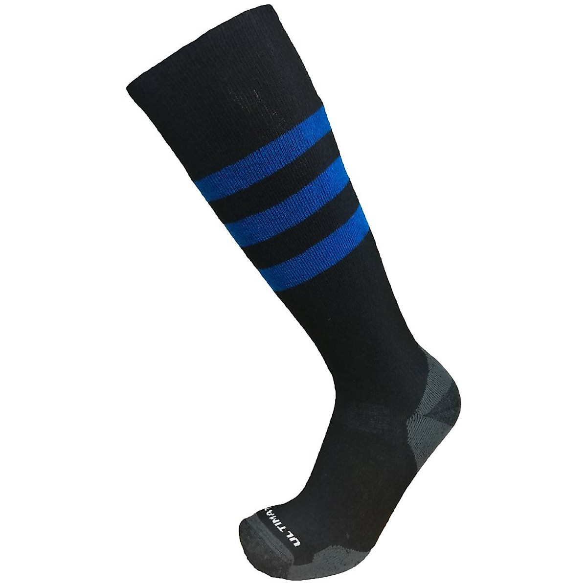 Ultimate Socks Mens Snowboard Ski Merino Wool Warm Socks Black/Blue Large 9-11.5