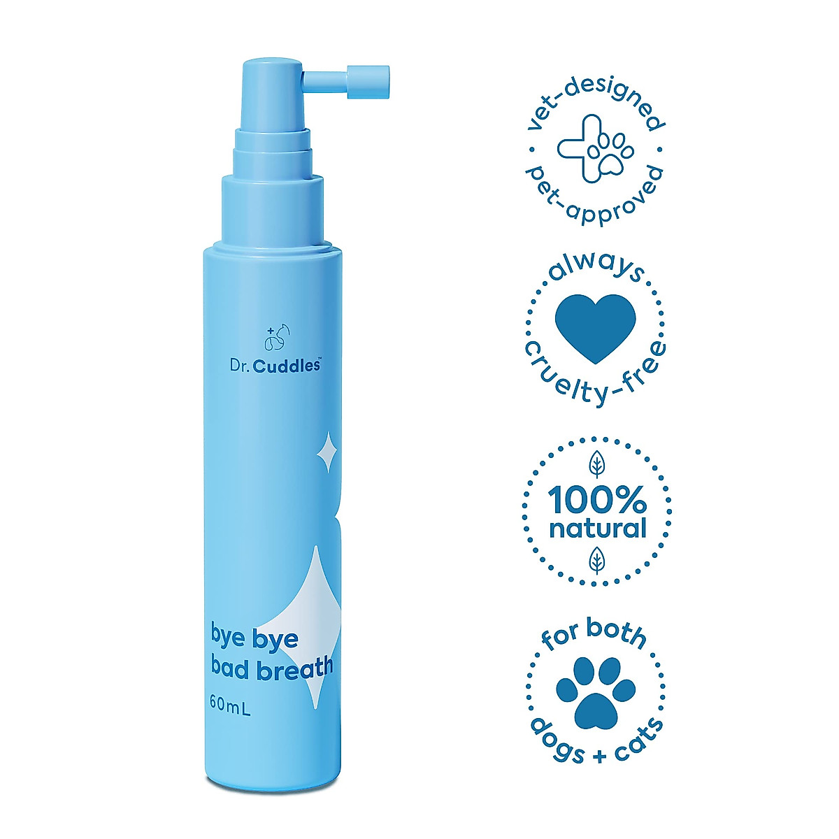 Dr. Cuddles Shiny Teeth Pet Dental Spray 2 Pack – Natural Long-Lasting Breath Freshener for Dogs & Cats, Vet Formulated, Healthy Mouth & Gums, Anti-Bacteria – Passion Fruit