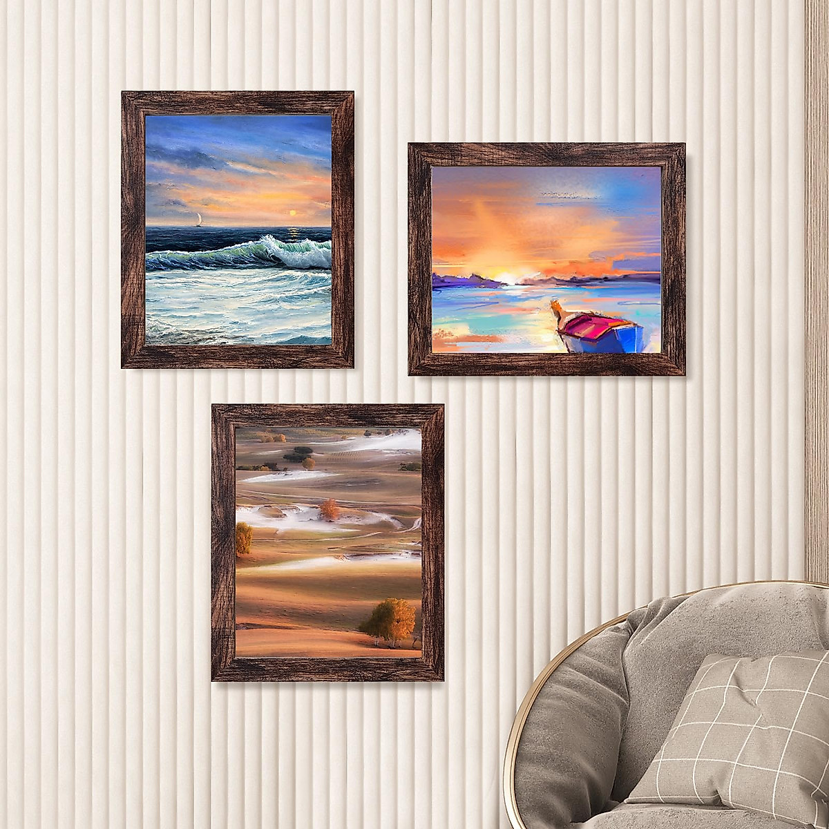 LUCKYLIFE 8x10 Picture Frame Brown for Wall Mounting or Tabletop Display, 2 Pack