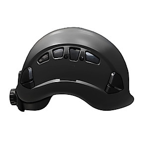 JORESTECH - ABS Work-at-Height and Rescue Hard Hat Slotted Ventilated Helmet w/Adjustable Ratchet 6-Point Suspension ANSI Z89.1-14 (Black)