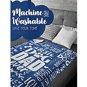 InnoBeta Dog Dad Flannel Fleece Blankets Throws for Dog Lovers, Best Dog Dad Ever Gifts, Perfect for Father's Day Birthday Christmas Thanksgiving, Purple, 50" x 65"