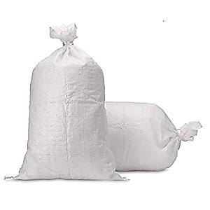 UpNorth Sandbags - Box of 100 - Empty Woven Polypropylene Sand Bags w/Ties, w/UV Protection; size: 14" x 26", color: White