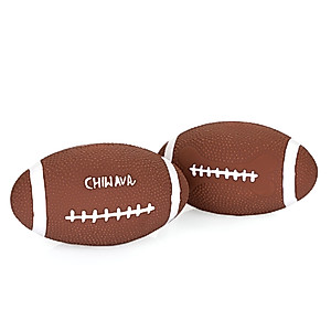 CHIWAVA 2 Pack 6" Squeaky Latex Dog Toy Balls Football Rugbys Fetch Interactive Toy for Medium Large Dogs