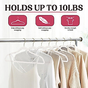 LDC LUX DECOR COLLECTION White Velvet Hangers 30 Pack - Premium Non Slip Clothes Felt Hanger for Coat, Pants, Suits, Shirts - Heavy Duty Space Saving 360 Rotatable Hook Hangars - White