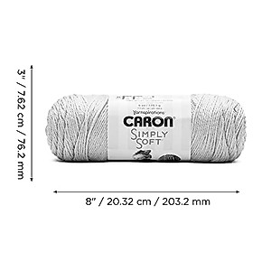 Caron Simply Soft Feathered Gray Yarn - 3 Pack of 170g/6oz - Acrylic - 4 Medium (Worsted) - 315 Yards - Knitting/Crochet